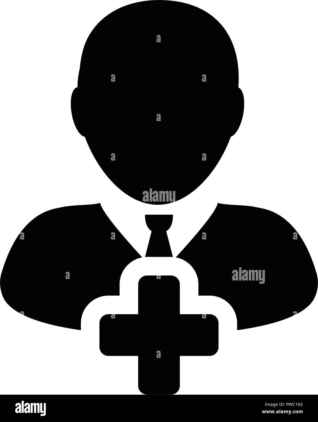 Person icon vector male add user profile avatar with plus symbol in ...