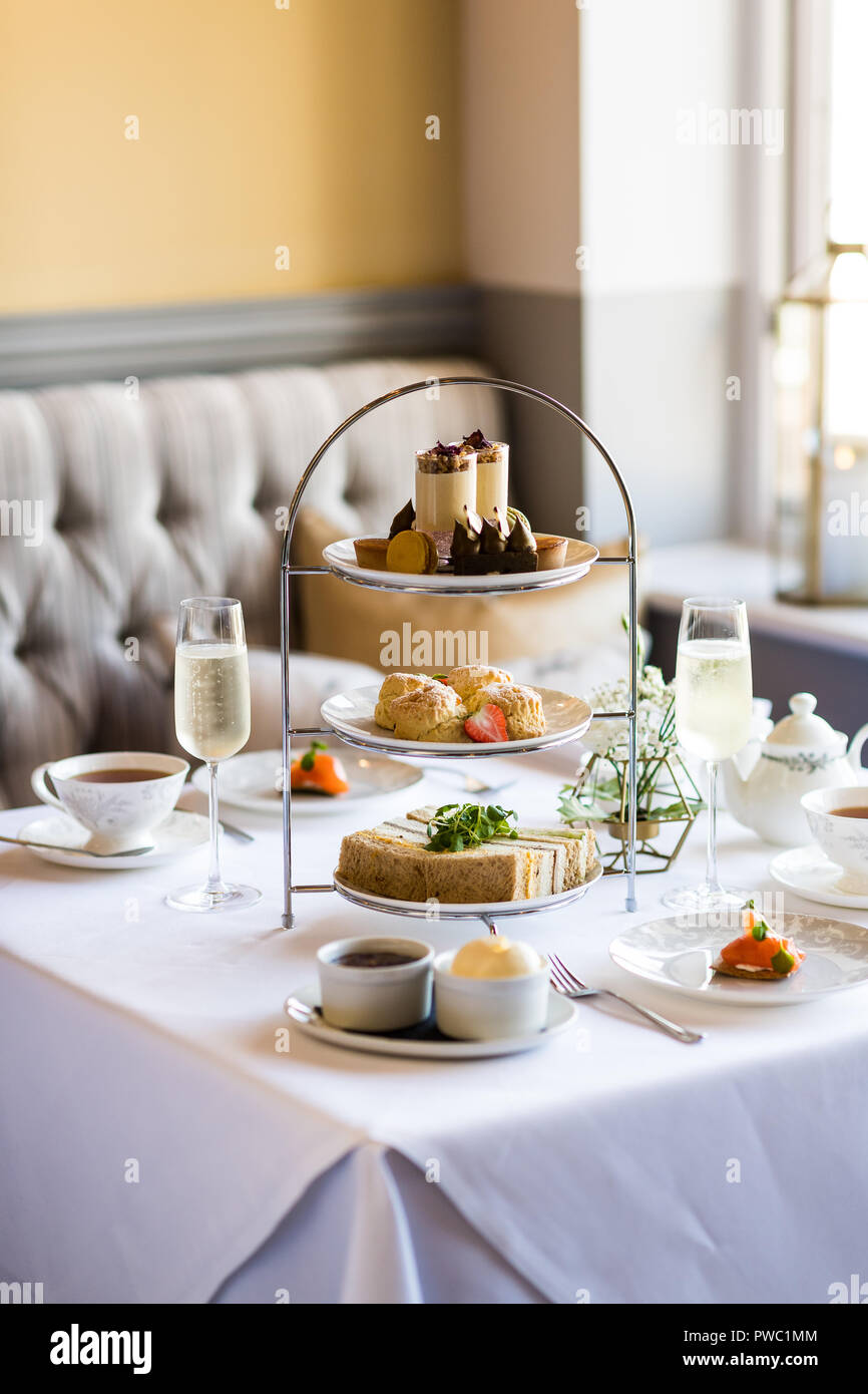 An elegant afternoon tea in a beautiful restaurant Stock Photo - Alamy