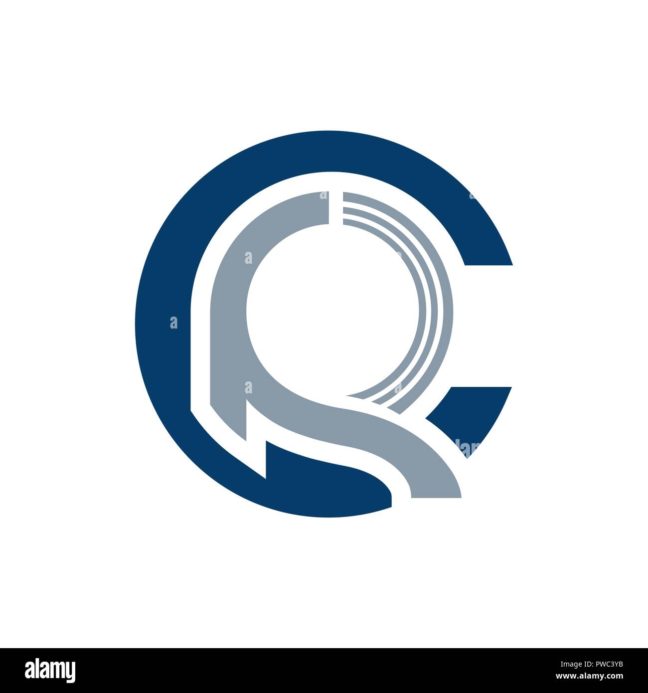 Abstract Letter CR Logo. Blue and green color. Vector illustrator Stock ...