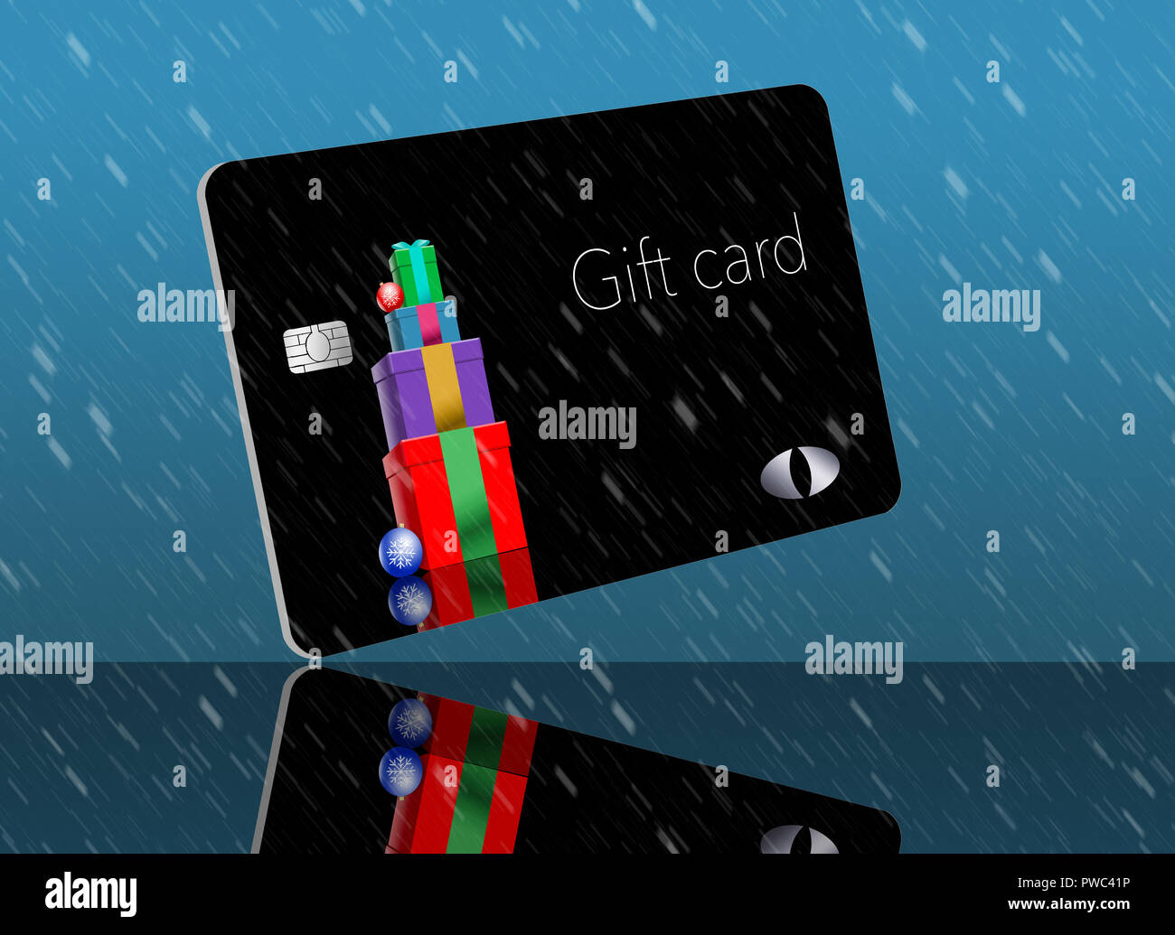 This is a holiday season gift card with a Christmas, winter, design. It ...
