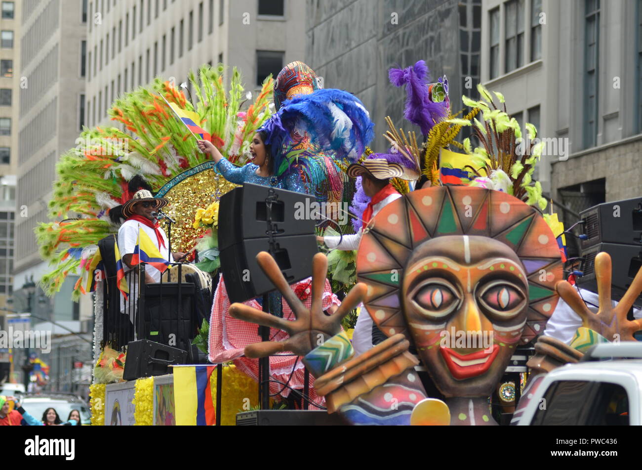 Manhattan, United States. 14th Oct, 2018. The 54th Hispanic Day Parade ...