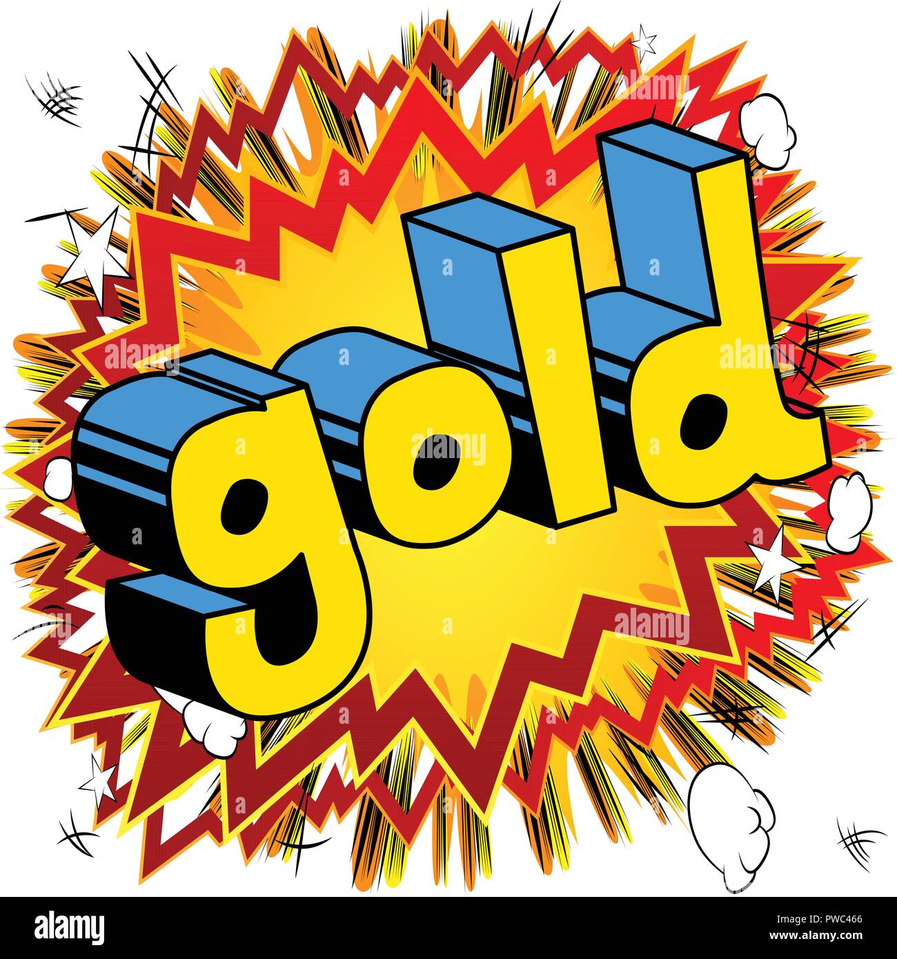 Gold - Vector illustrated comic book style phrase Stock Vector Image ...