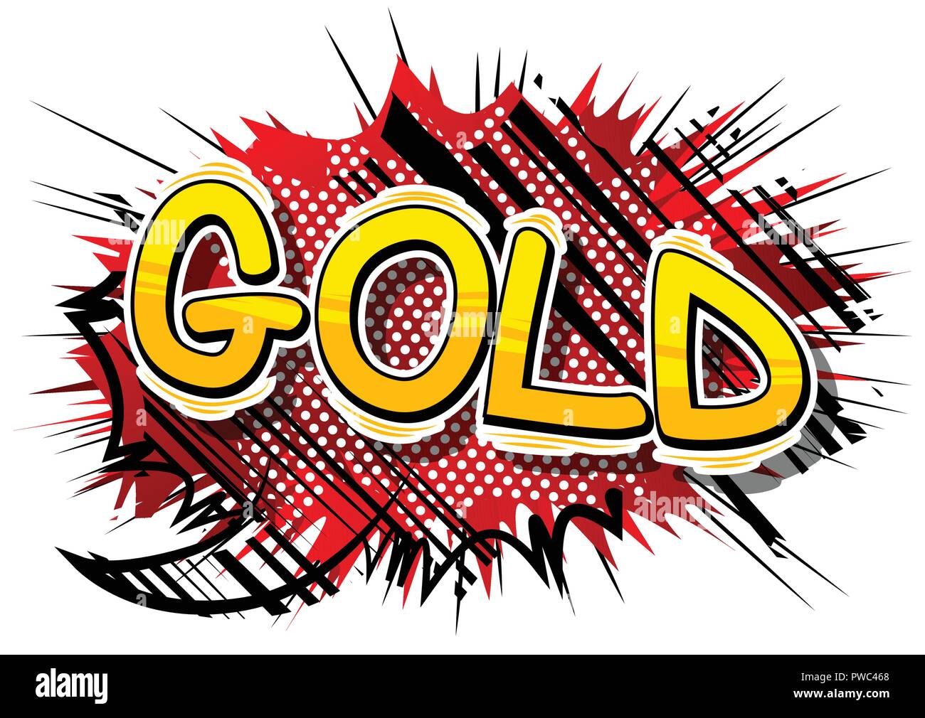 Gold - Vector illustrated comic book style phrase Stock Vector Image ...