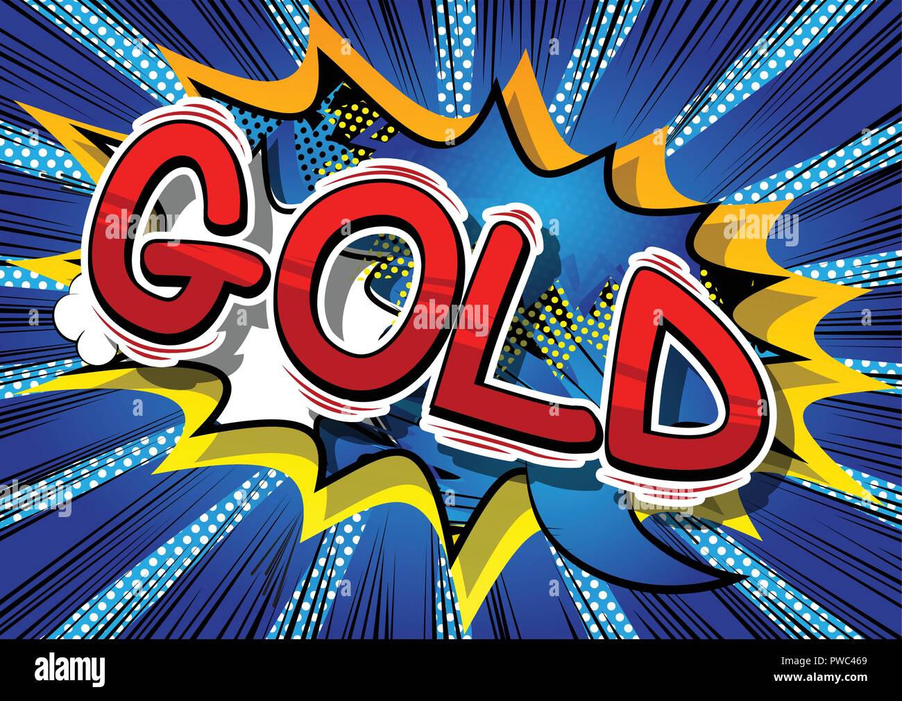 Gold - Vector illustrated comic book style phrase Stock Vector Image ...