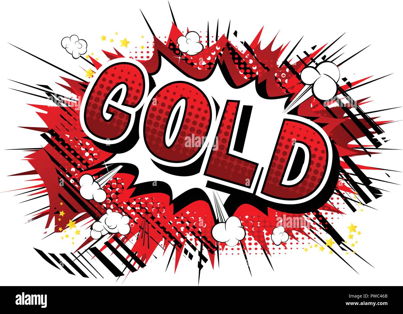 Gold - Vector illustrated comic book style phrase Stock Vector Image ...