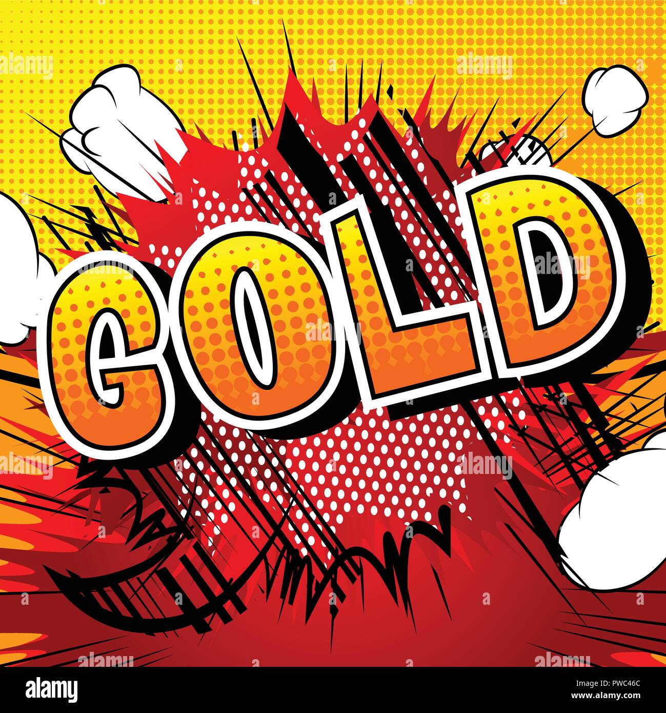 Gold - Vector illustrated comic book style phrase Stock Vector Image ...