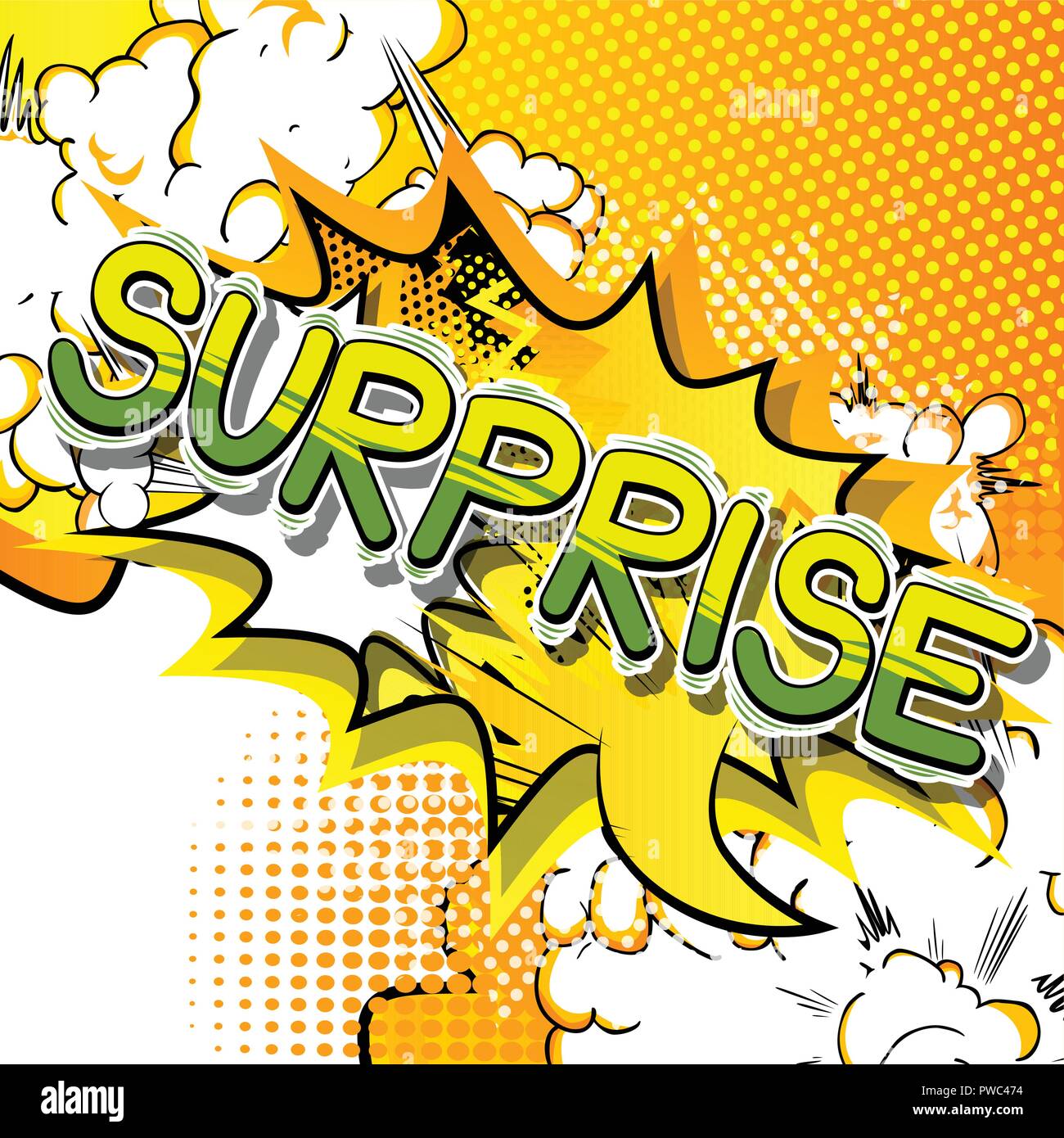 Surprise - Vector illustrated comic book style phrase Stock Vector ...