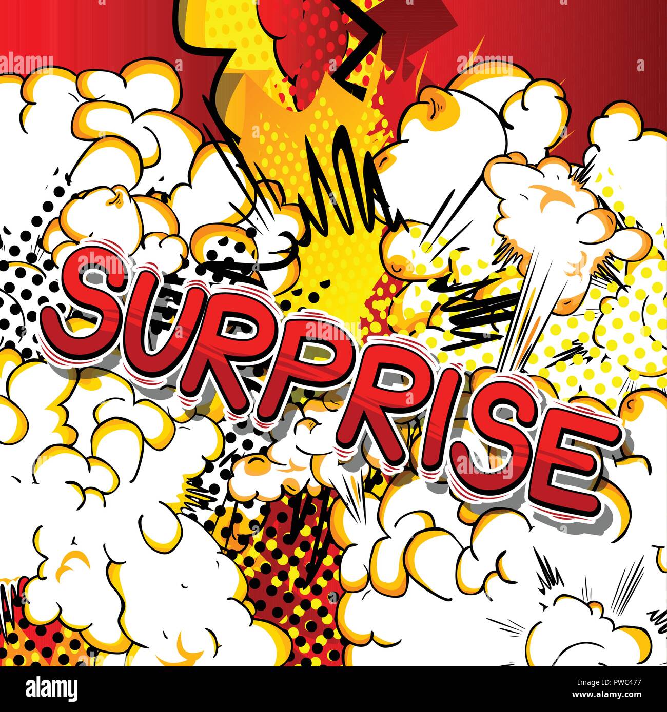 Surprise - Vector illustrated comic book style phrase Stock Vector ...