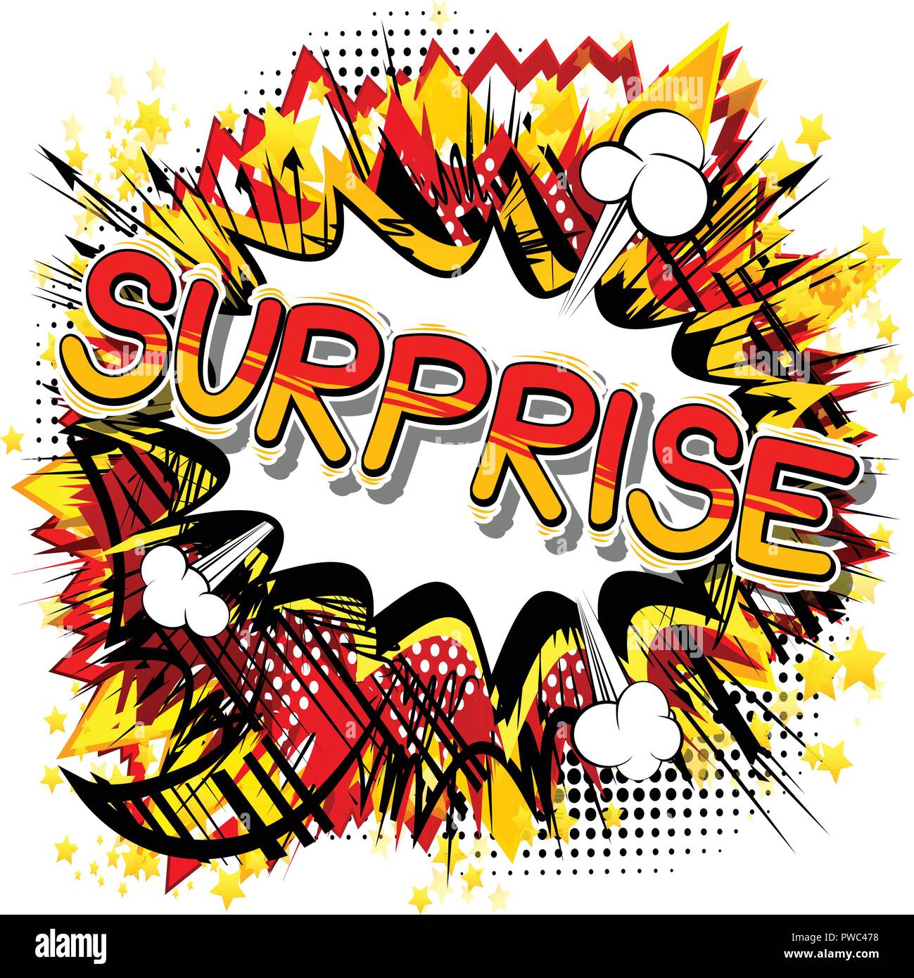 Surprise - Vector illustrated comic book style phrase Stock Vector ...