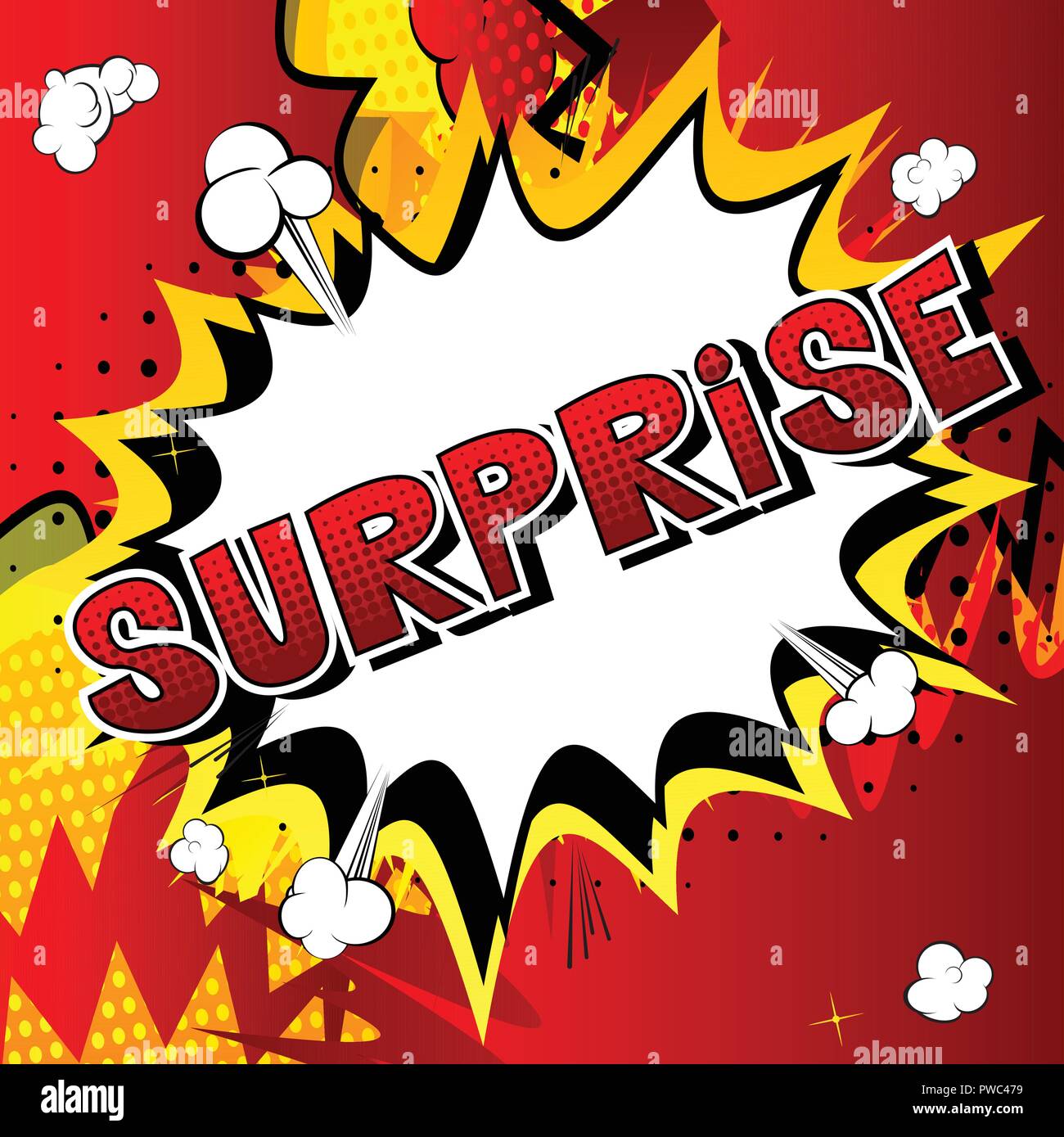 Surprise - Vector illustrated comic book style phrase Stock Vector ...