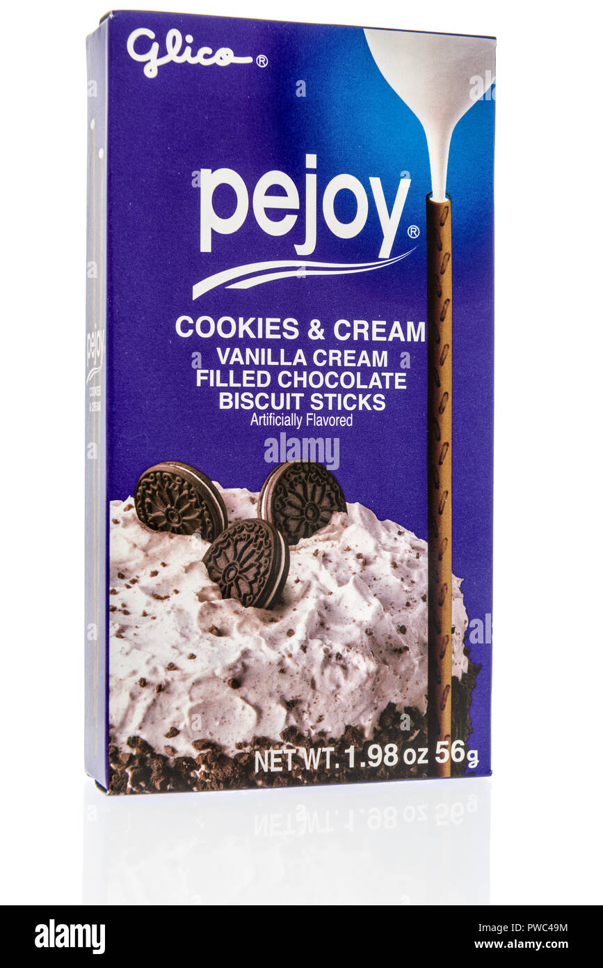 Winneconne, WI - 7 October 2018: A package of Glico Pejoy cookies and ...