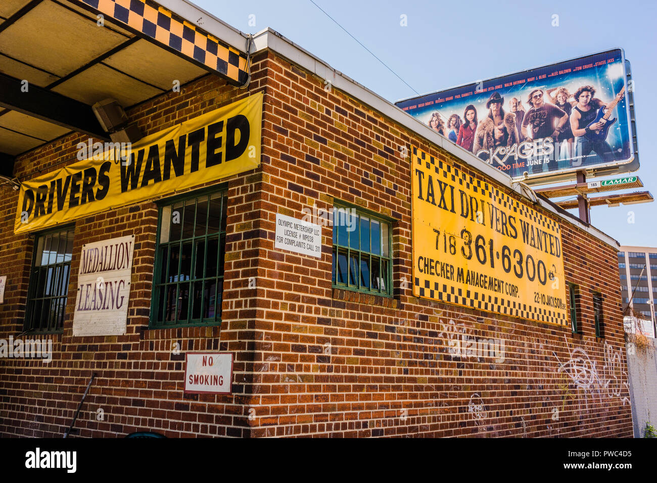 Taxi Driver Wanted Sign Long Island City New York, New York, USA Stock ...