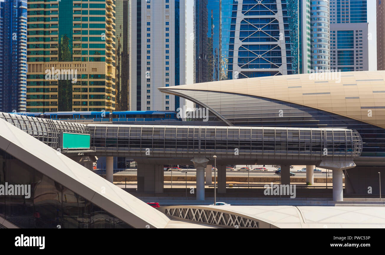 modern metro enter the station in Dubai city, UAE Stock Photo - Alamy
