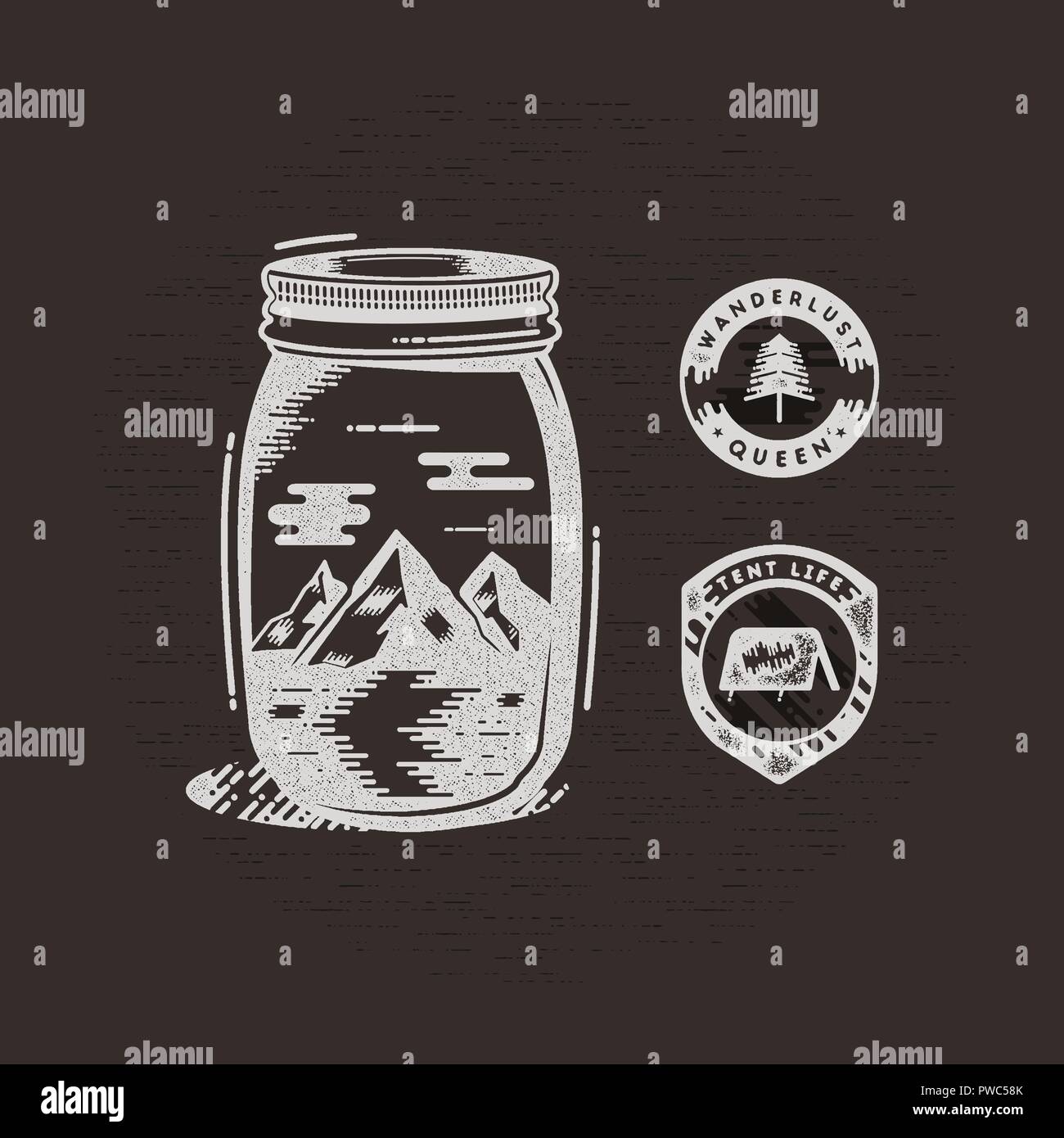 Tent river trail Stock Vector Images - Alamy