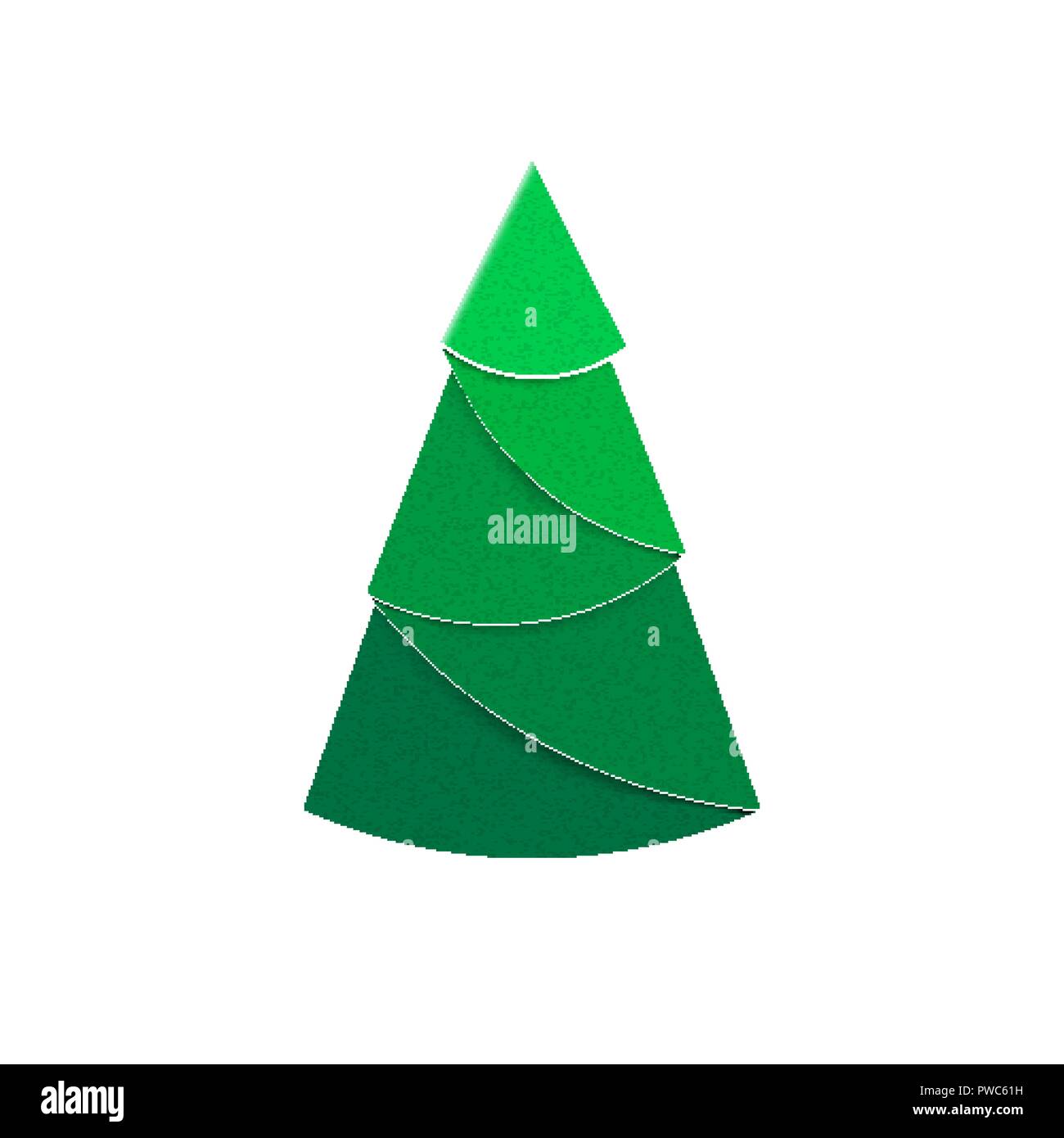 Christmas tree sign made from paper for decorations and design Stock ...