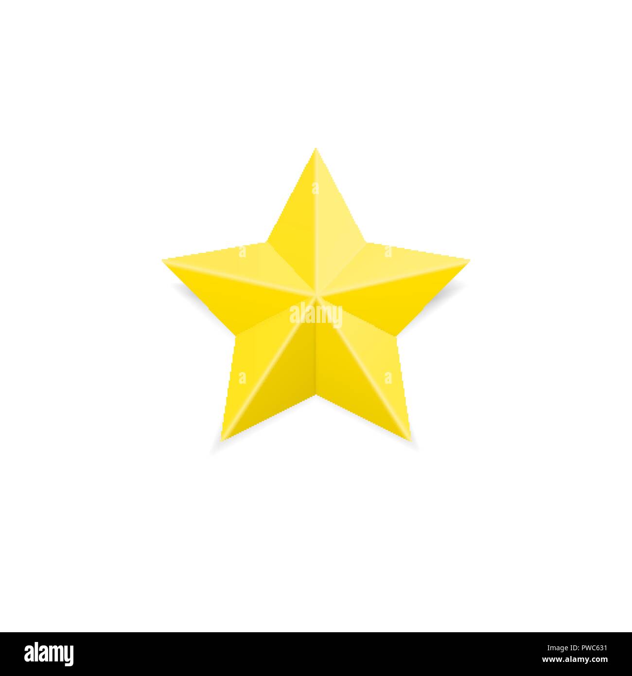 Golden rating star. Yellow first place achieve sign Stock Vector Image ...