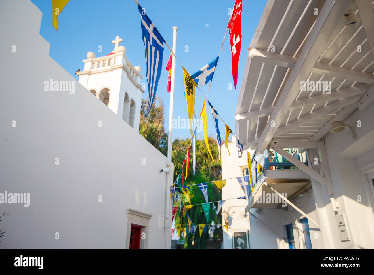 Traditional greek village. Streets and houses Stock Photo - Alamy