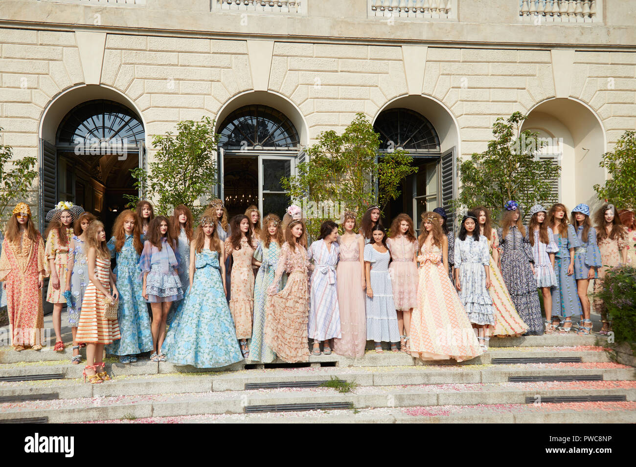 MILAN, ITALY - SEPTEMBER 20, 2018: Top models after Luisa Beccaria ...