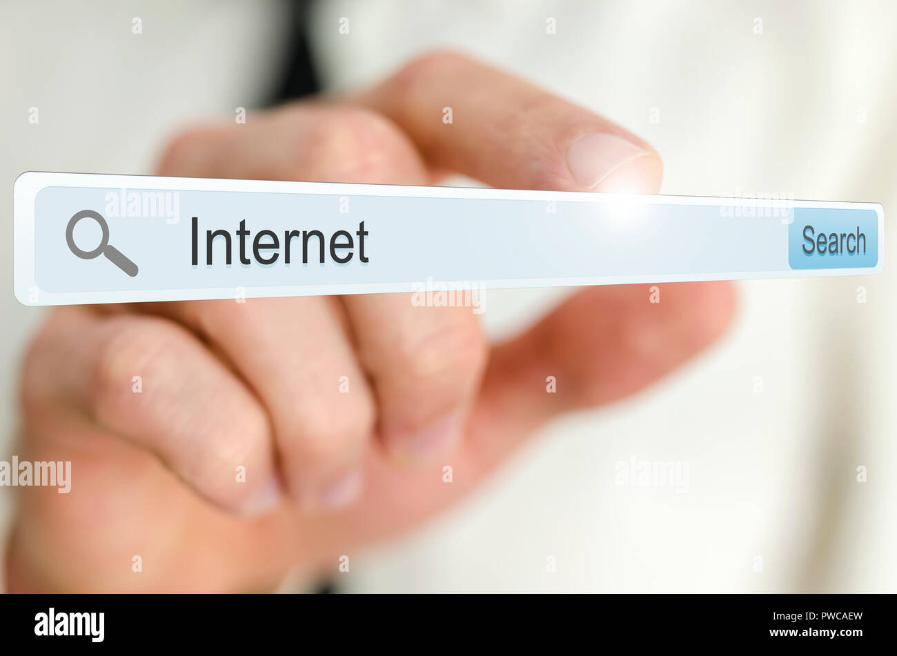 Word Internet written in search bar on virtual screen Stock Photo - Alamy