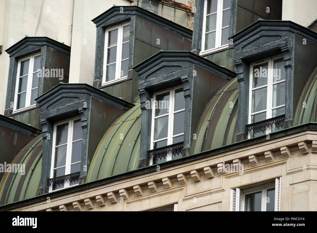 paris roof chimney and cityview landscape Stock Photo - Alamy