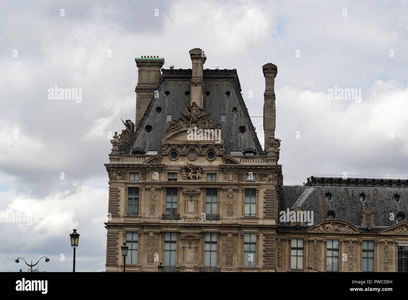 paris roof chimney and cityview landscape Stock Photo - Alamy