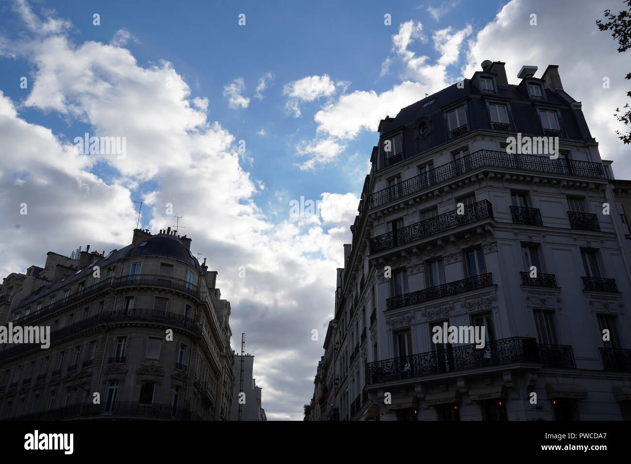 paris roof chimney and cityview landscape Stock Photo - Alamy