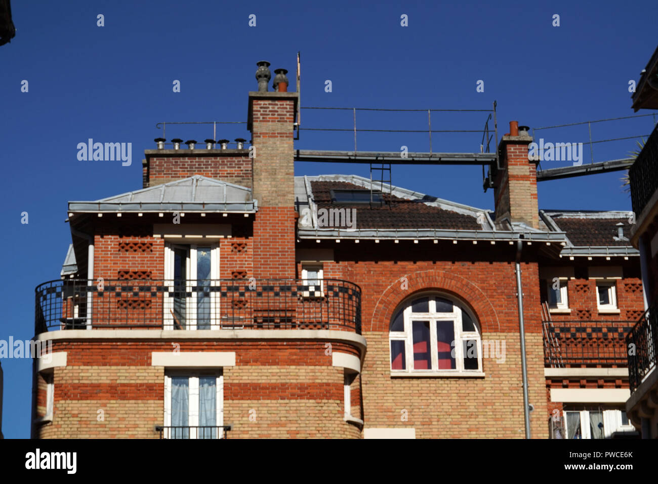 paris roof chimney and cityview landscape Stock Photo - Alamy