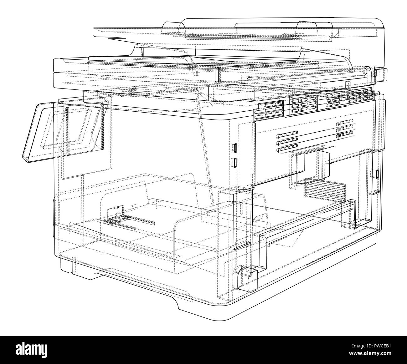 Printer concept. Vector Stock Vector Image & Art - Alamy