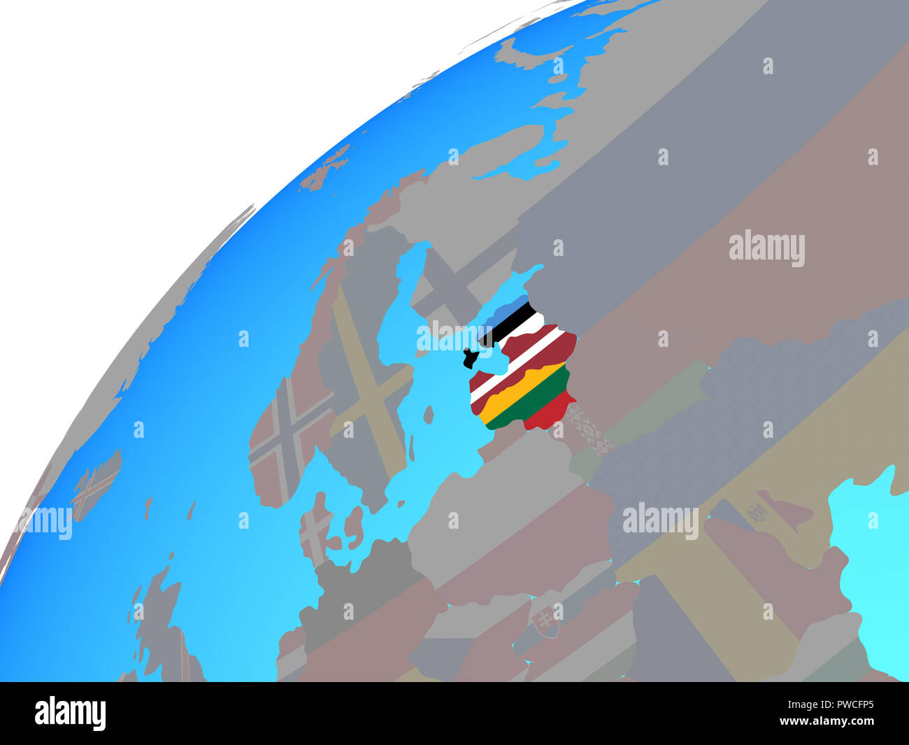 Baltic states flags on 3d hi-res stock photography and images - Alamy