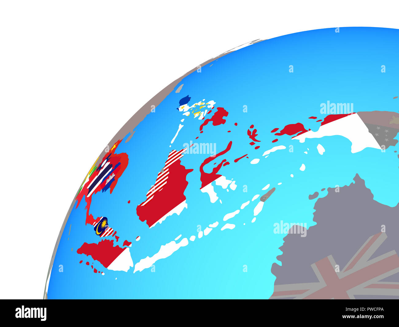 Asian member countries flags hi-res stock photography and images - Alamy