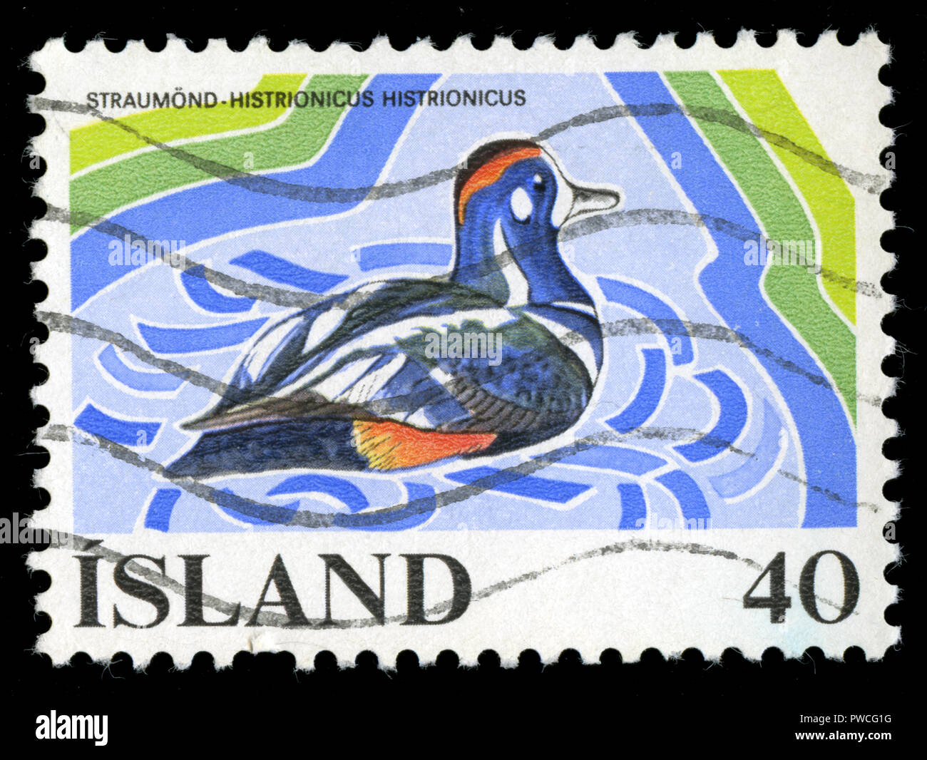 Postmarked stamp from Iceland in the Birds series issued in 1977 Stock ...