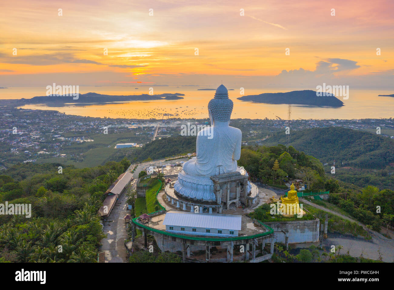 aerial view Phuket Big Buddha is one of the island most important and ...