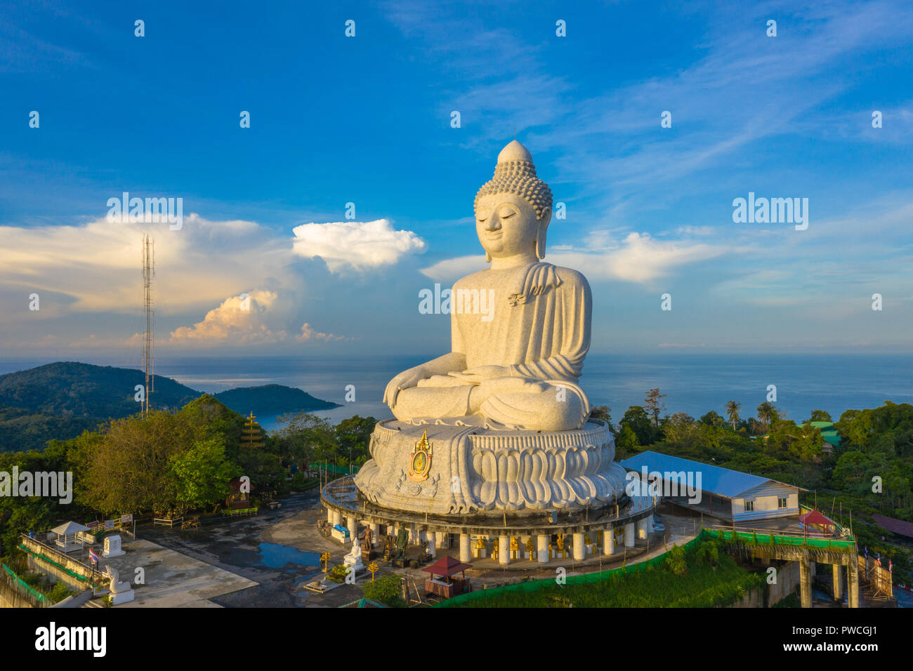 aerial view Phuket Big Buddha is one of the island most important and ...