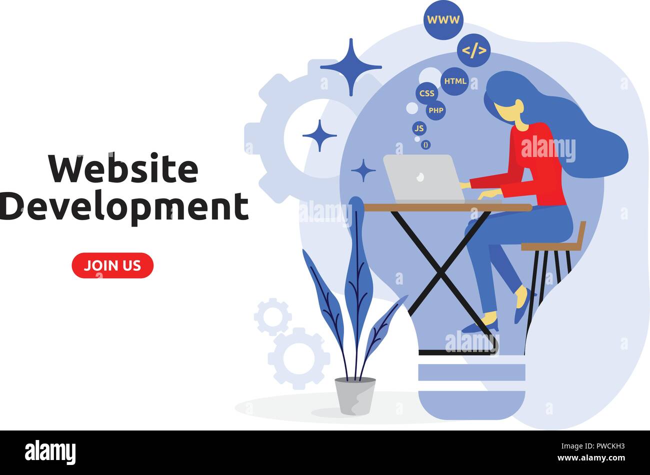 Website development concept modern flat design. Vector illustration ...