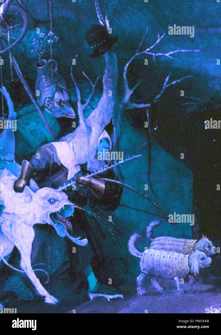 Vintage illustration depicting demons and hell Stock Photo - Alamy
