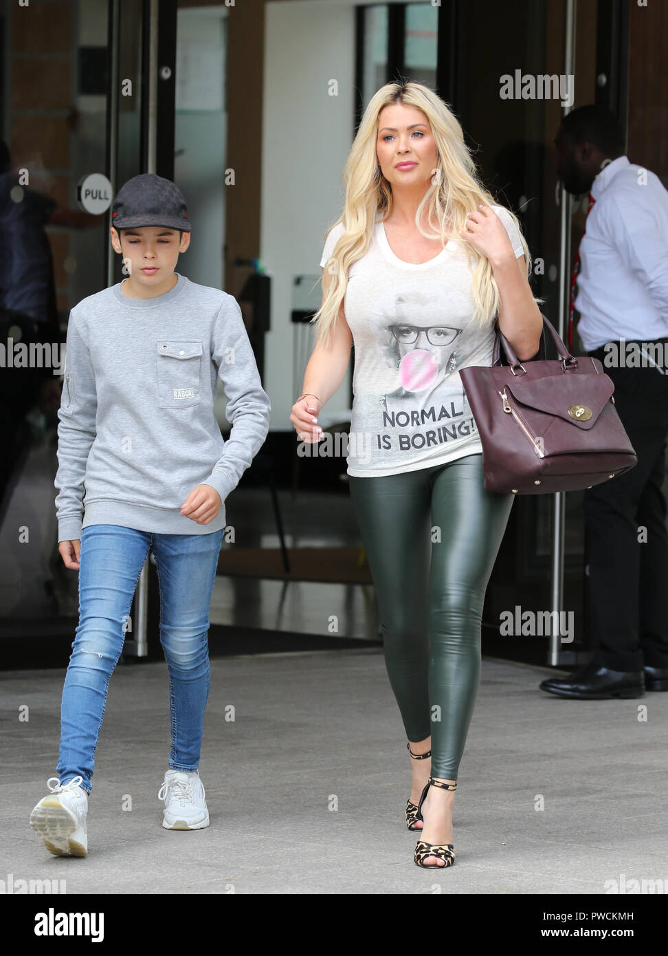 Nicola McLean and her son outside ITV Studios Featuring: Nicola McLean ...