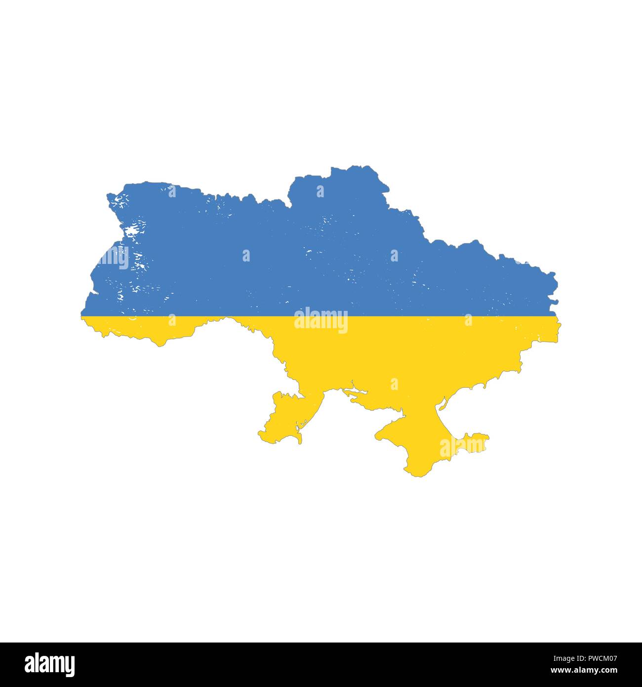 Ukraine country silhouette with flag on background on white Stock ...