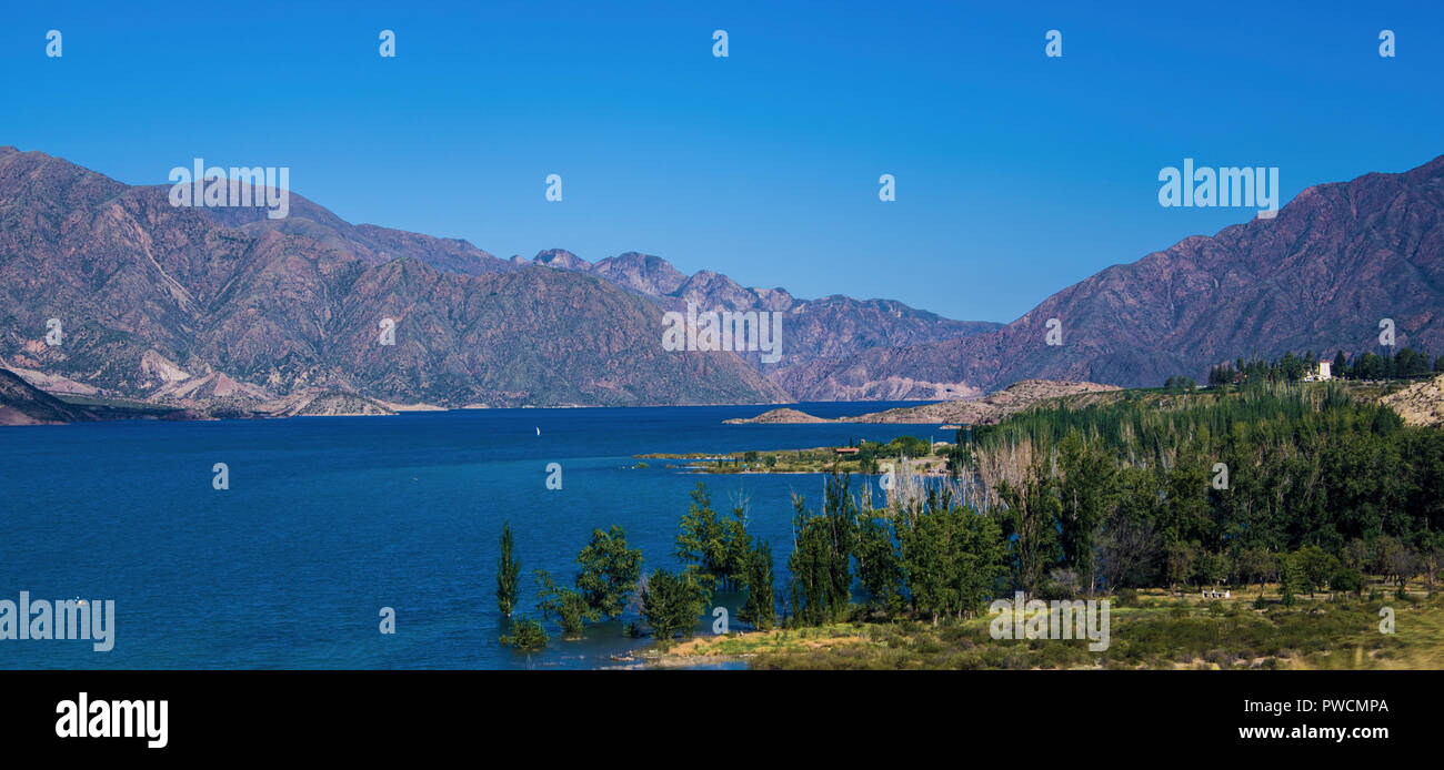 Overview of Lake Potrerillos in Argentina Stock Photo - Alamy