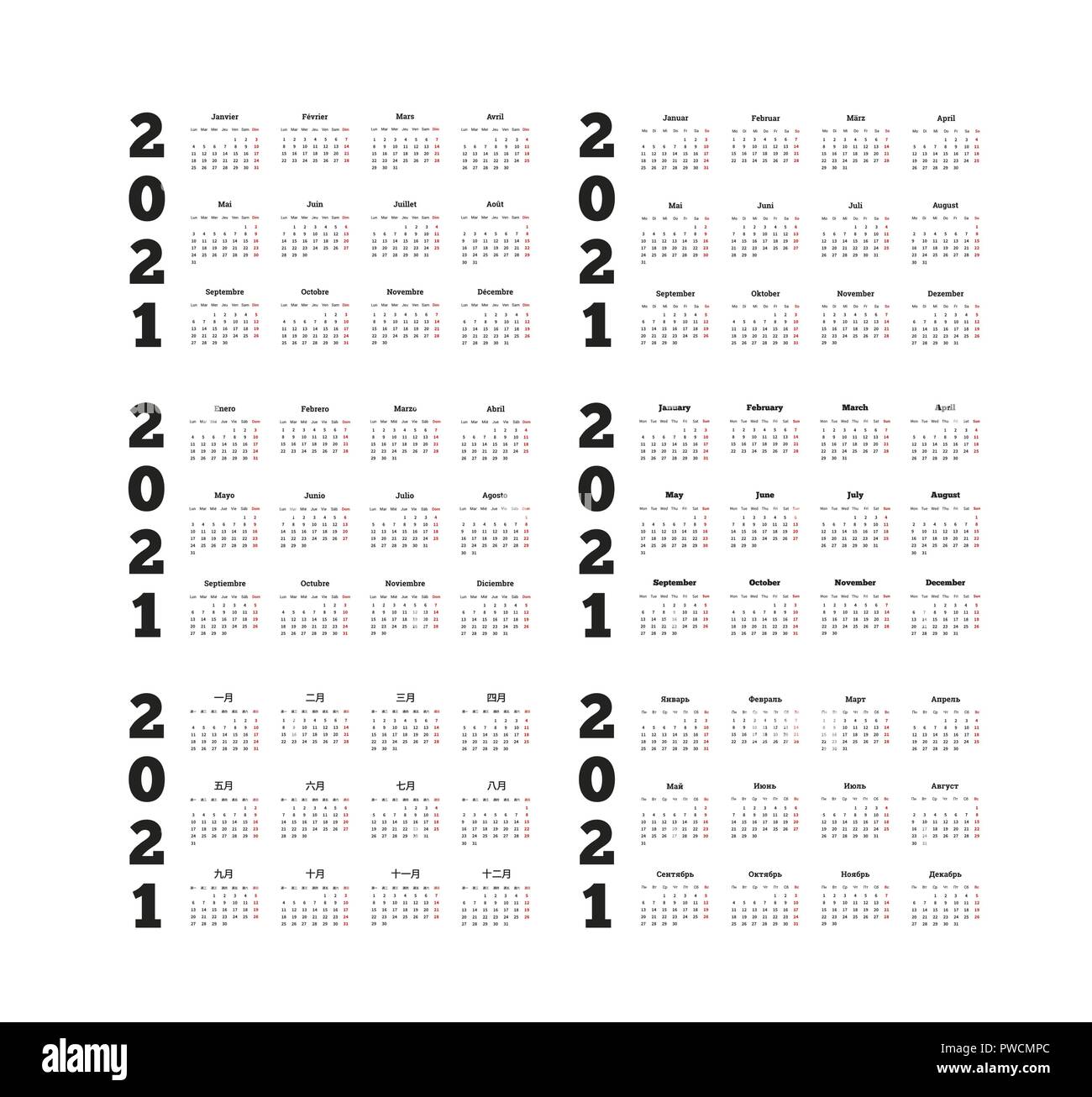 Gregorian calendars Stock Vector Images - Alamy