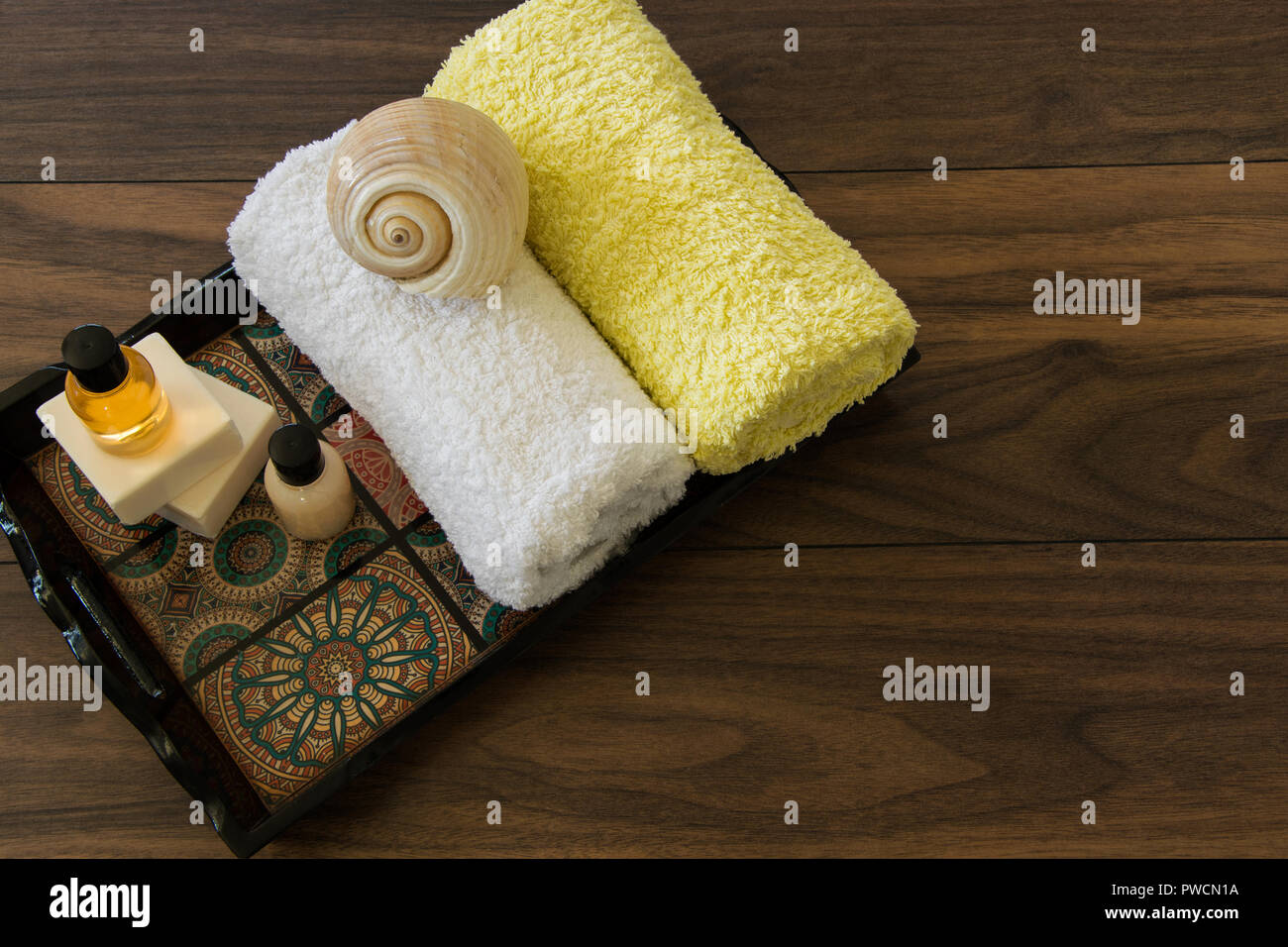 Spa wellness treatment products - body care and hygiene concept Stock ...