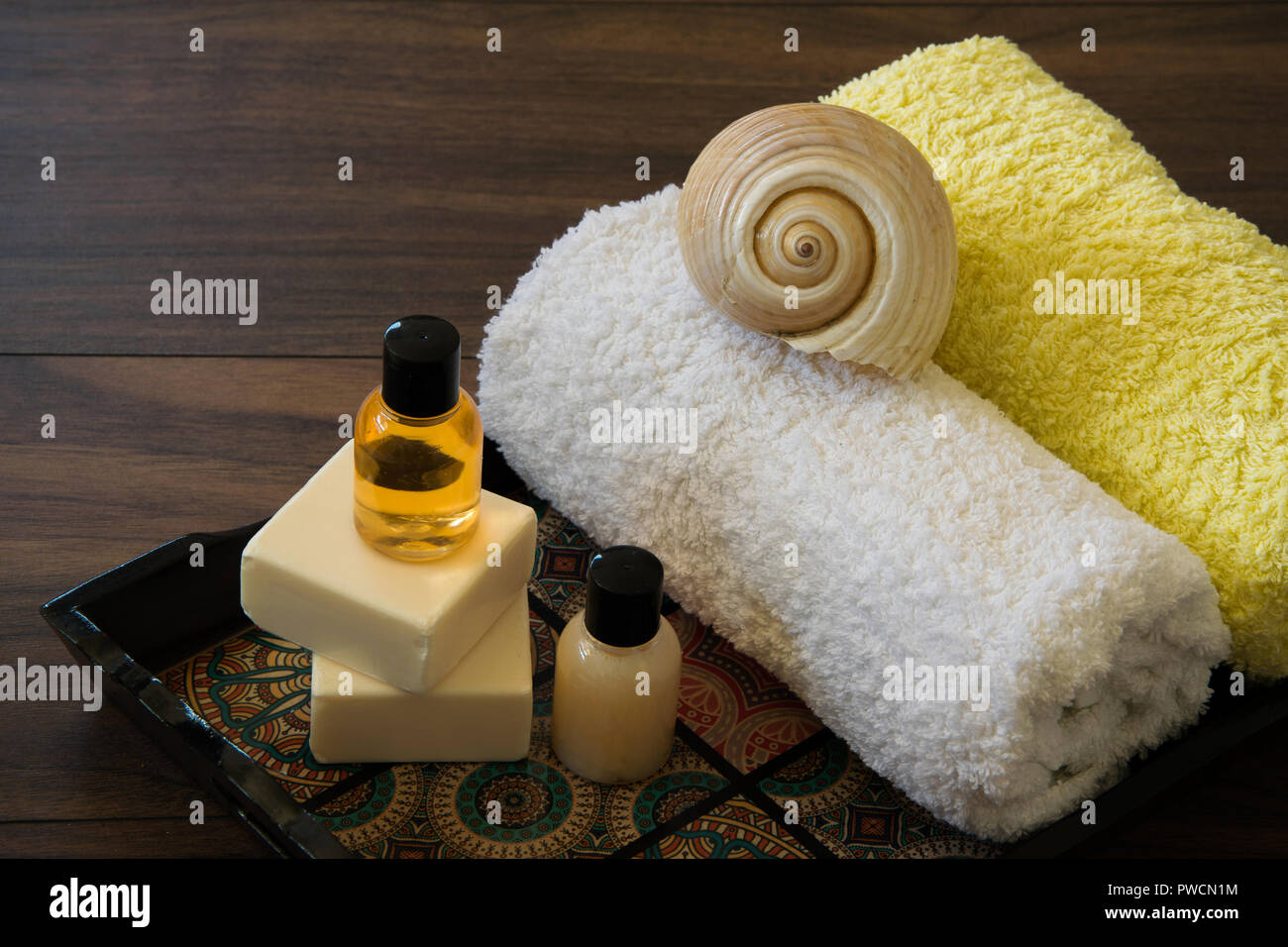 Spa wellness treatment products - body care and hygiene concept Stock ...