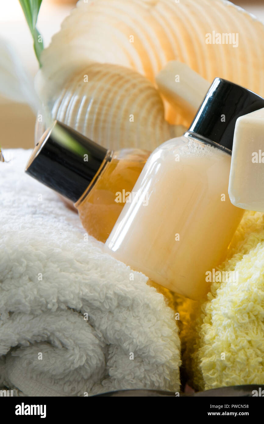 Spa wellness treatment products - body care and hygiene concept Stock ...
