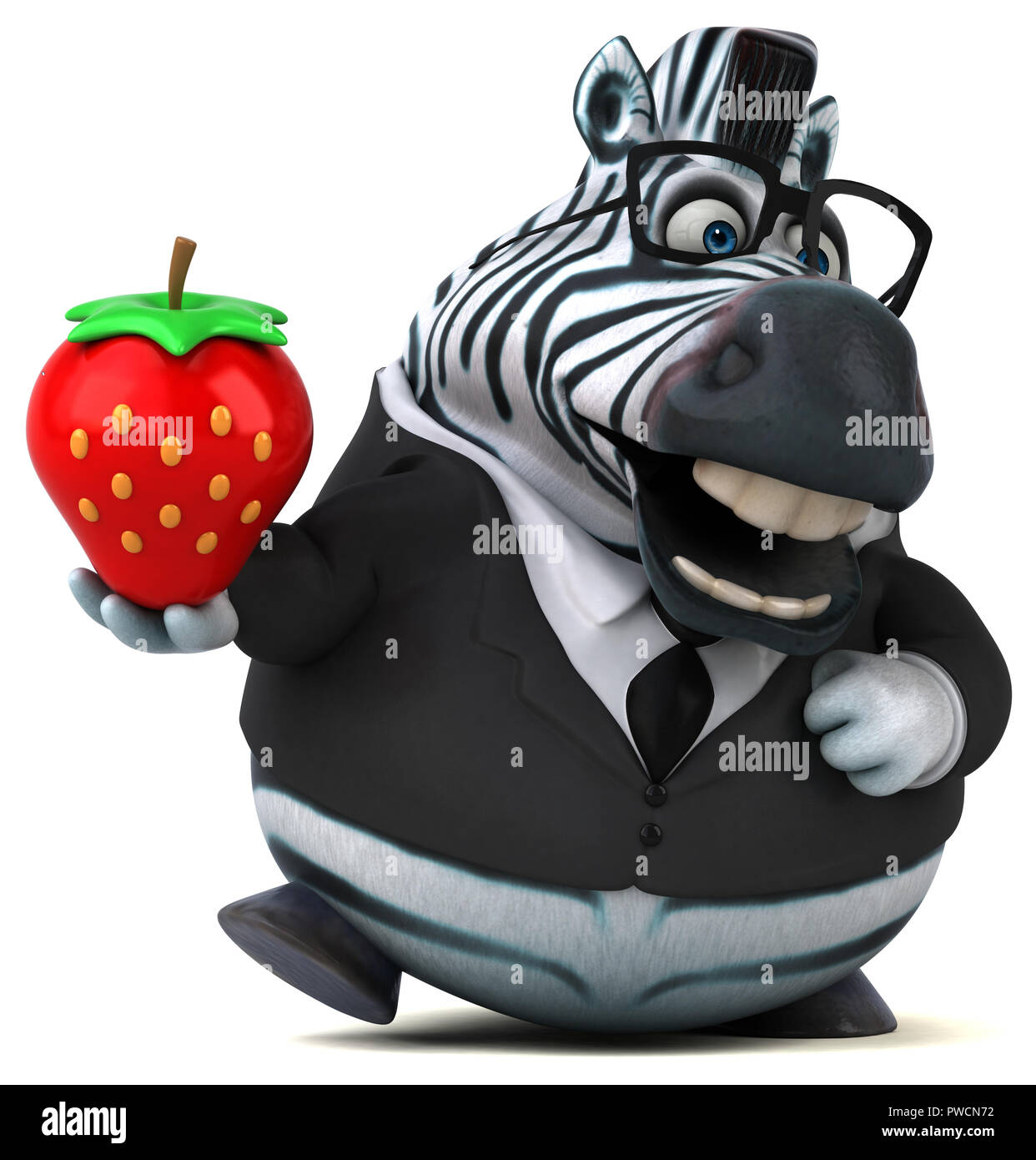 Fun zebra - 3D Illustration Stock Photo - Alamy