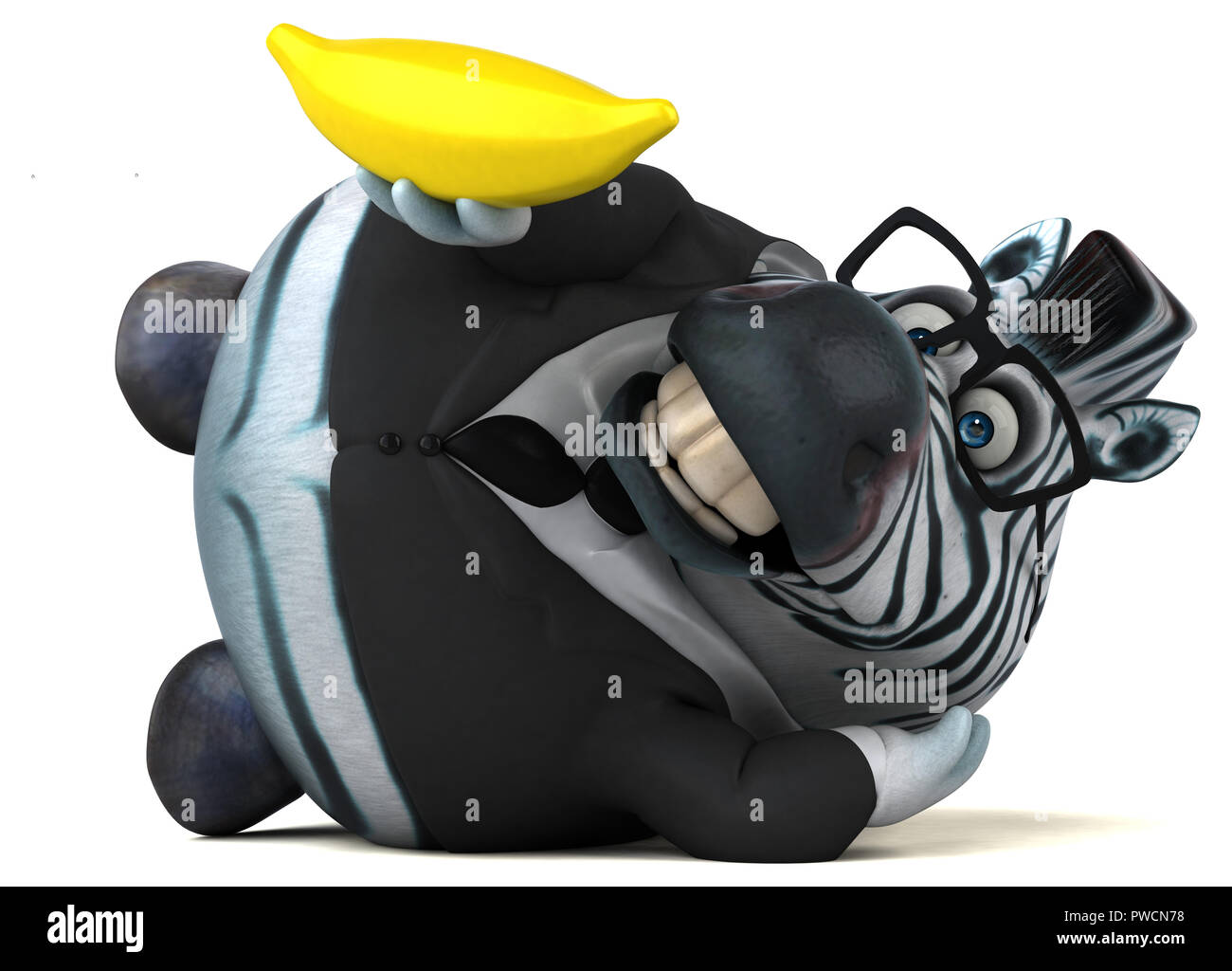 Fun zebra - 3D Illustration Stock Photo - Alamy