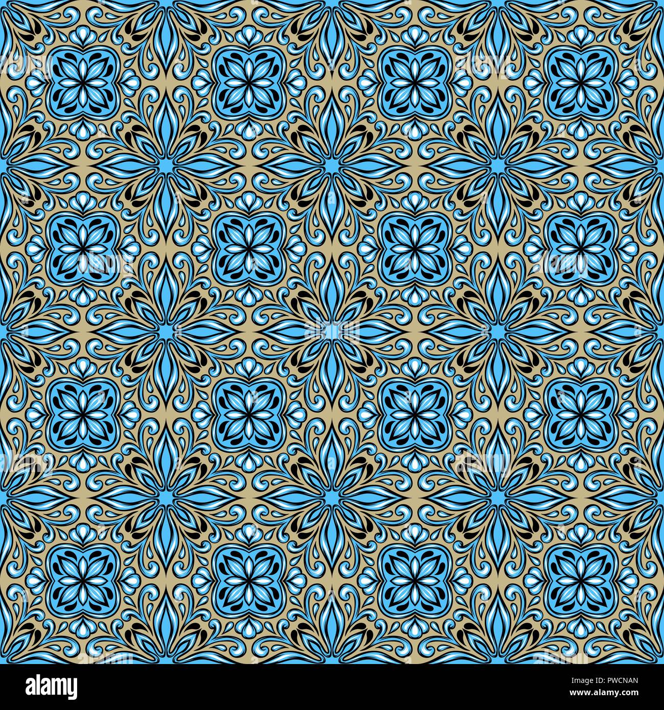 Portuguese azulejo ceramic tile pattern Stock Vector Image & Art - Alamy
