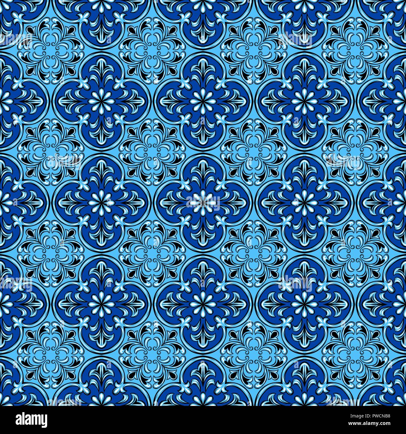 Portuguese azulejo ceramic tile pattern Stock Vector Image & Art - Alamy