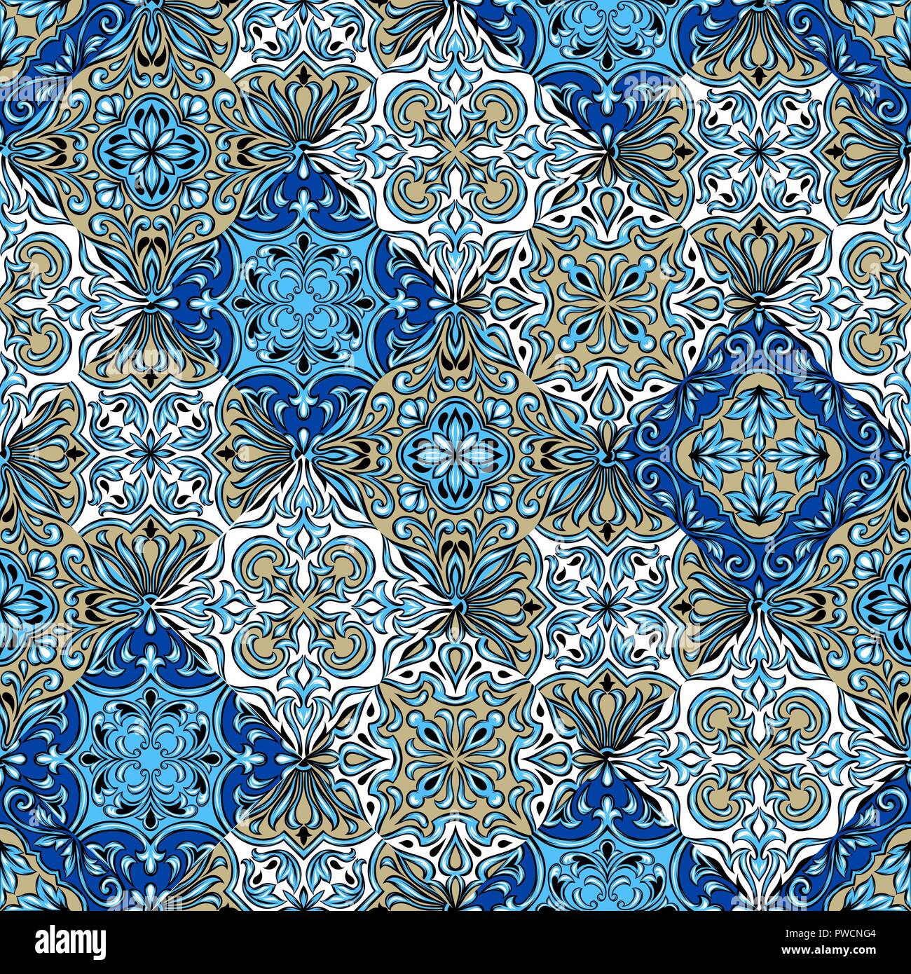 Portuguese azulejo ceramic tile pattern Stock Vector Image & Art - Alamy