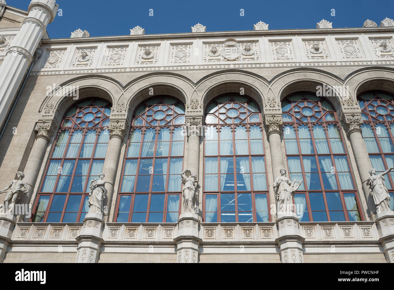 Budapest, Hungary - 3 august 2018: architecture detail of concert hall ...