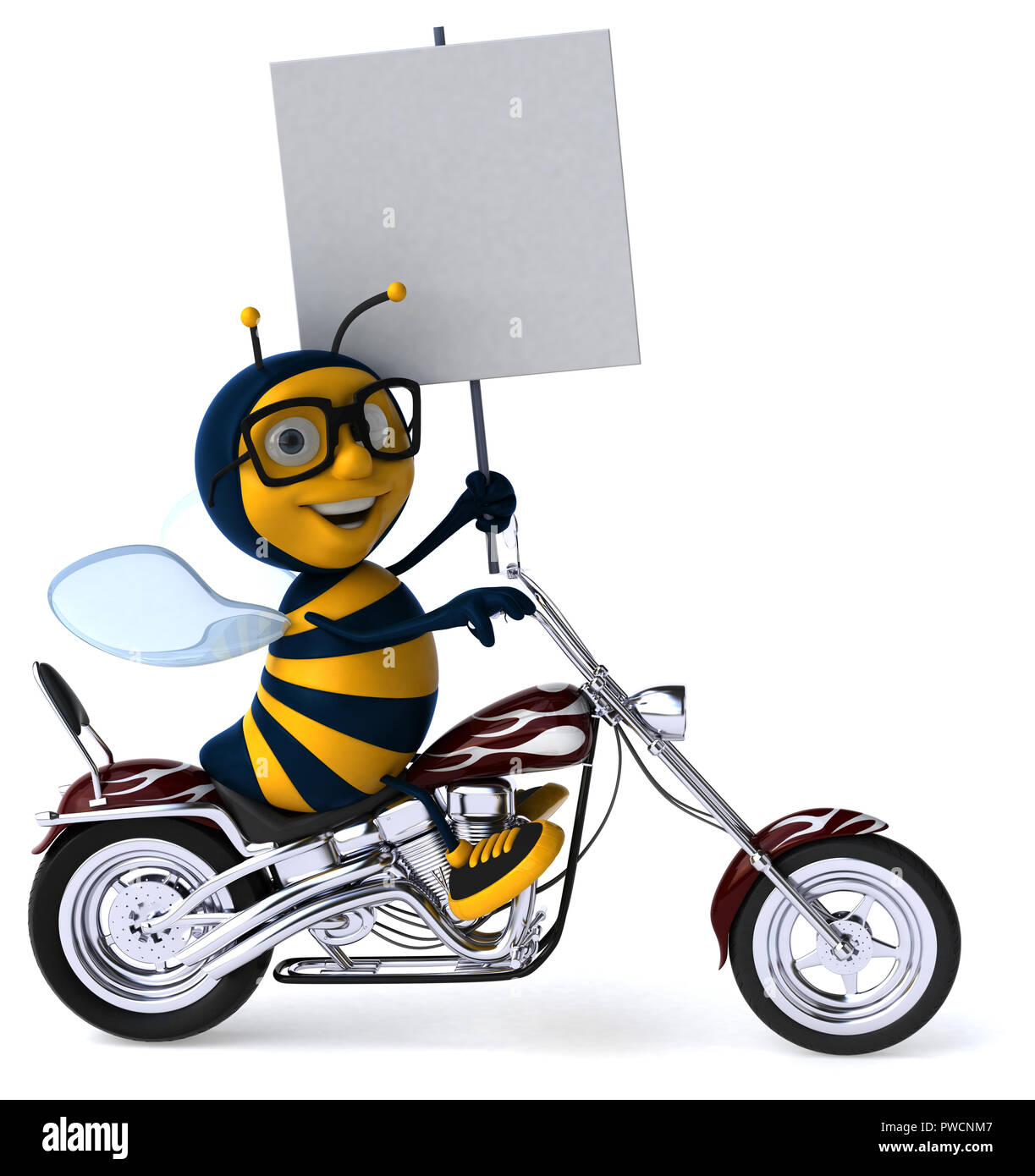 Fun bee - 3D Illustration Stock Photo - Alamy