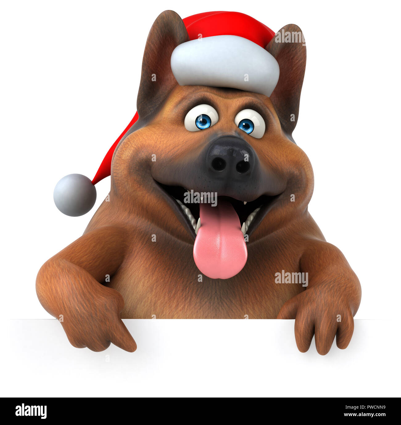 Fun german shepherd dog - 3D Illustration Stock Photo - Alamy